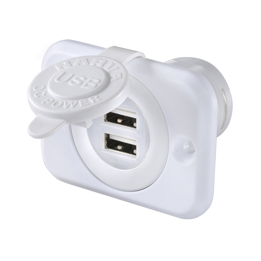 FLUSH MOUNT USB SOCKET DUAL WHITE 81134WBL