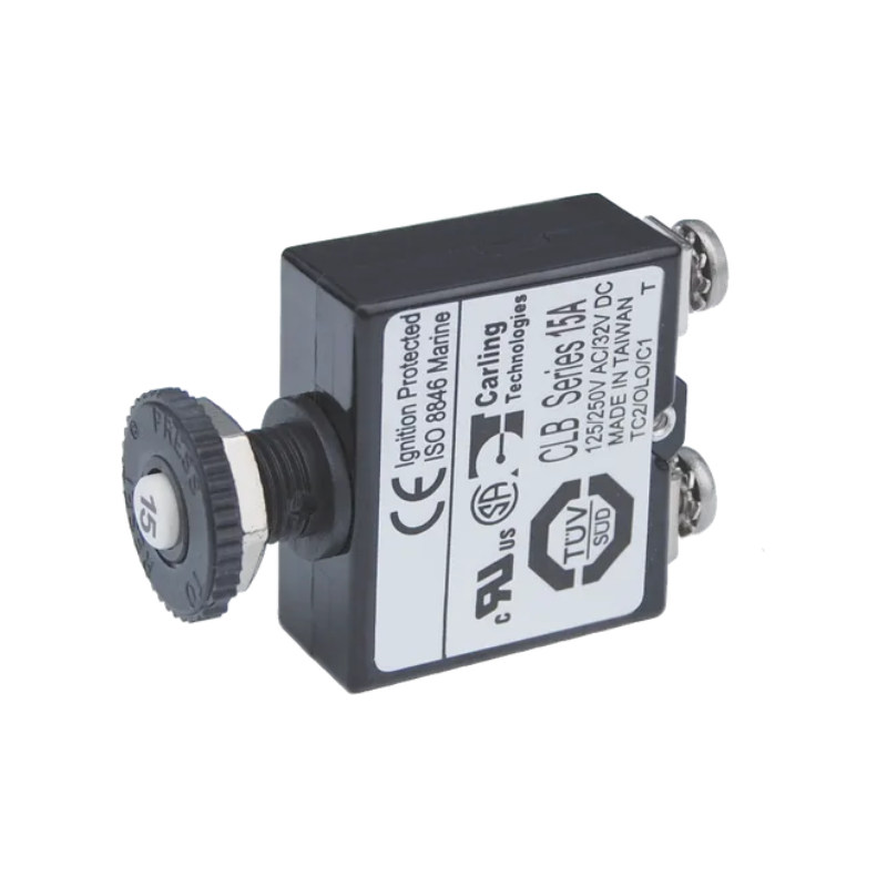 15A PUSH BUTTON SCREW TERMINAL CIRCUIT BREAKER CT-PBST-15